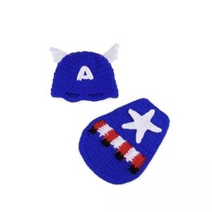 Handmade | Matching Sets | Crochet Baby Captain America Outfit Photo ...